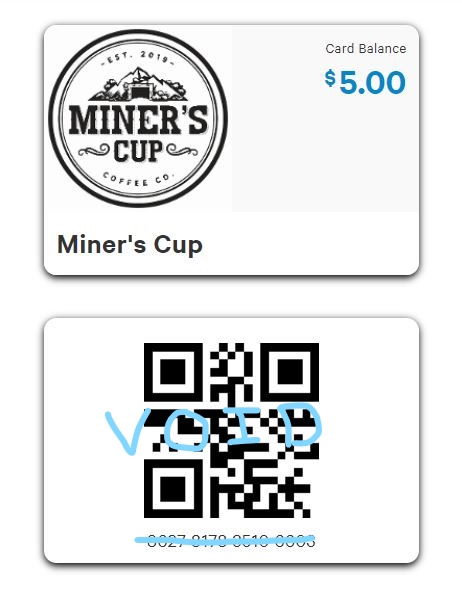 Gift Cards | Miner’s Cup